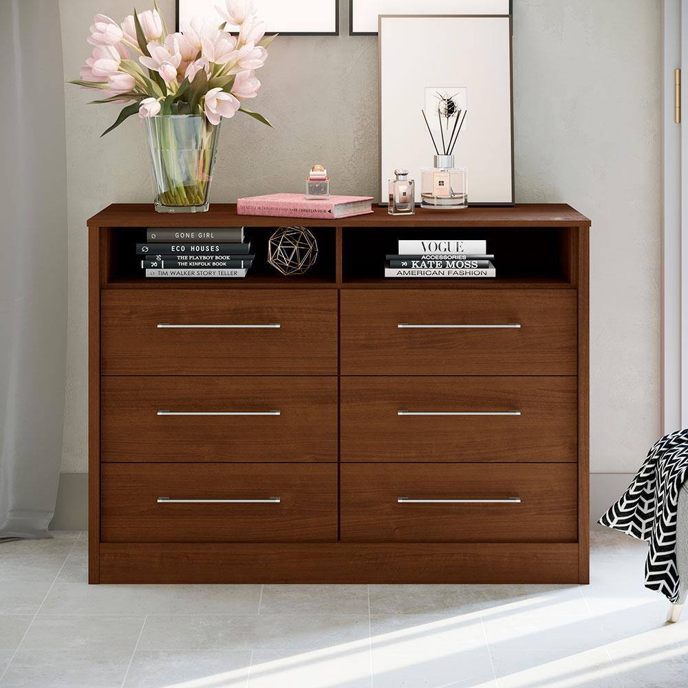 Comoda 10 gaveta grafite com preto | Casas Bahia