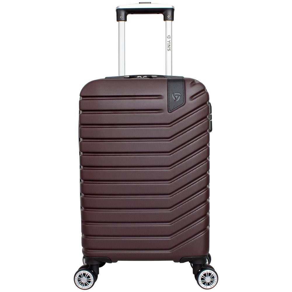 Mala de Viagem Grande Yins Cult em ABS com Rodas Duplas 360° Marrom ...
