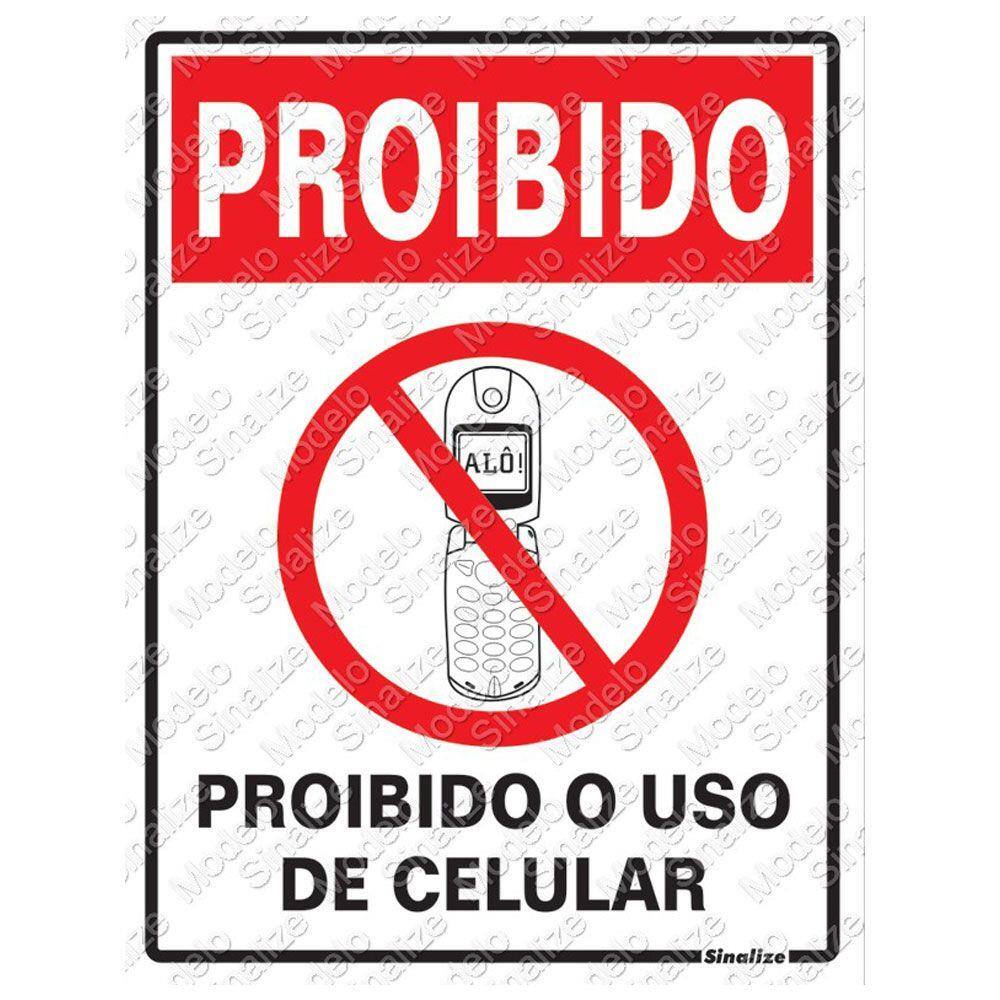 Cartaz proibido uso celular | Casas Bahia